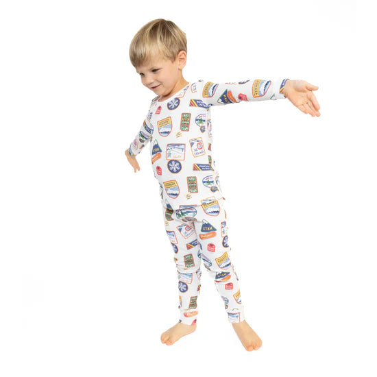 Vintage State Snow Sport Patches Loungewear Set – Pink Lemonade