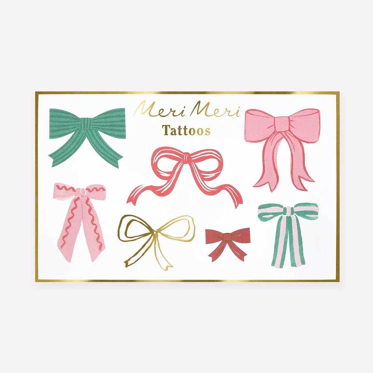Festive Bows Temporary Tattoos – Pink Lemonade