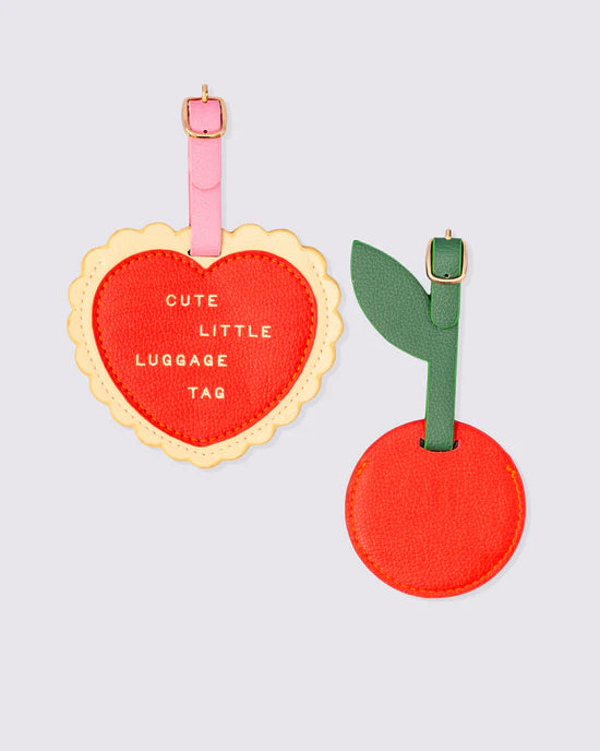 Bando Luggage Tag Set Heart and Cherry | Pink Lemonade